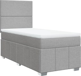 Box spring postel s matrací světle šedý 100 x 200 cm textil 3293872