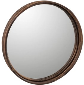 OnaDnes -20% Hnědé ratanové závěsné zrcadlo J-line Trage 39 cm