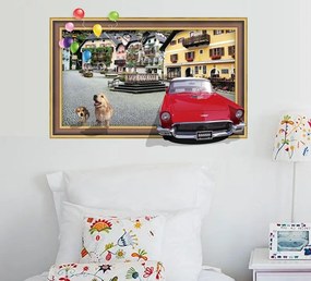 Živá Zeď Samolepka na zeď 3D Auto v obraze