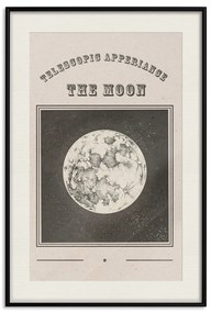Plakát Pohled na Měsíc - ilustrace stylizovaná podle staré albové rytiny