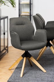 ACTONA GROUP Jídelní židle AURA s dřevěnou podstavou tmavě šedá 0000090269