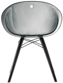 PEDRALI - Židle GLISS WOOD 905 DS - transparentní kouřová