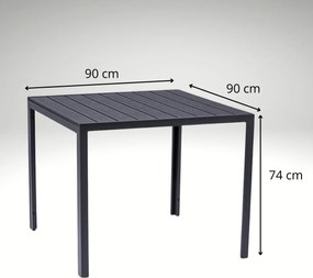 Vikio Zahradní jídelní stůl 90x90cm DT165 antracit