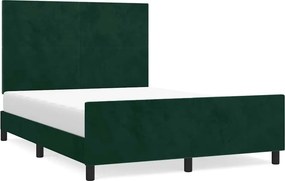 Rám postele bez matrace tmavě zelená 140 x 190 cm samet 3125632