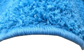 Vopi | Kusový koberec Color shaggy modrý - 160 cm kulatý