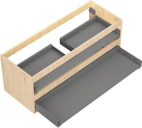 Mexen Box-A, závěsná skříňka 120 cm, 2 zásuvky, dub, 91AX0-1200-470-2-81