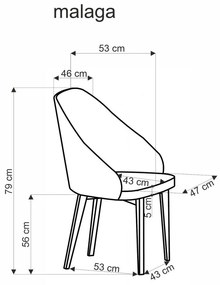 Otočné jídelní křeslo MALAGA  - POSLEDNÍ KUS