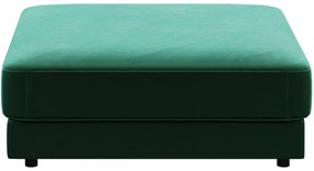 Tmavě zelená sametová podnožka DEVICHY Laure  112 x 112 cm