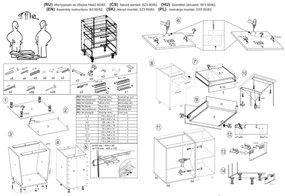 Dolní kuchyňská skříňka VITO se šuplíky - 60x82x52 cm - šedá lesklá
