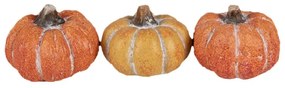 Set 3 malé oranžové keramické dekorační dýně – 5x4 cm