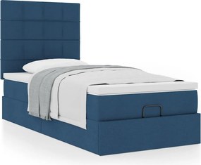Osmanský rám postele s matrací modrá 90x190cm textil 3313125