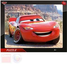 DINO Puzzle deskové 32x24cm Blesk McQueen Cars (Auta) v rámečku 40 dílků dn322189
