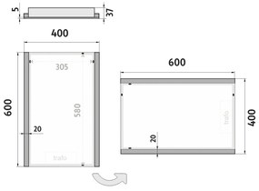 LED zrcadlo ZP11000 40x60cm