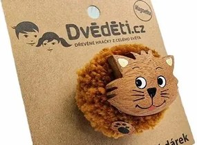 2Kids Toys Dřevěná magnetka velká pompon Kočka