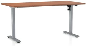 Výškově nastavitelný stůl OfficeTech A, 160 x 80 cm - šedá podnož Barva: Třešeň