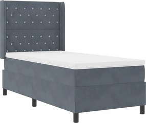 Postel s boxspringem s matrací Tmavě šedá 90 x 200 cm samet 3341937