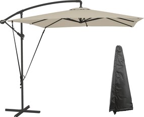 Zahradní slunečník Outsunny Eccentric 246x246 cm s křížovou základnou a ochranným obalem, nastavitelné kličkové mechanismy a UV ochrana 50+ | Aosom