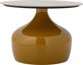 Žlutý kulatý konferenční stolek s keramickou deskou ø 60 cm Lecco – Bloomingville
