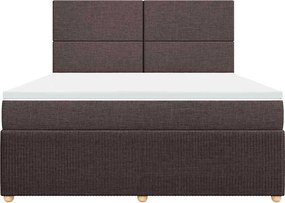 Box spring postel s matrací tmavě hnědá 180x200 cm textil 3294431