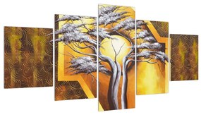 Orientální obraz stromu a slunce (150x80 cm)
