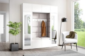 Eka Předsíňová stěna s čalouněnými panely Trinity 32 - Bílá / Krémová bílá 2301