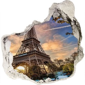 Wallmuralia Fototapeta díra na zeď 3D Eiffelova věž Paříž 75x75 cm