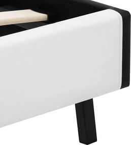 Rám postele s LED světlem bílý a černý umělá kůže 90 x 200 cm 280297