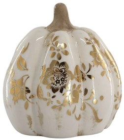 Krémová antik dekorace dýně Melun gold S/M - Ø 9*10 cm