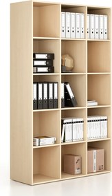Regál FRAME, vysoký, 3 sloupce, 2162 x 1299 x 450 mm, bříza