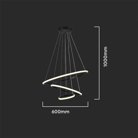 LED Solution Černé závěsné LED svítidlo kulaté 60cm 32W 8017