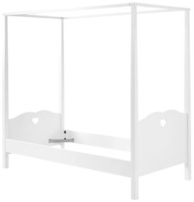 OnaDnes -20% Bílá lakovaná postel s nebesy Vipack Amori 90 x 200 cm