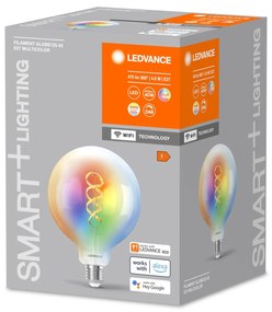 LEDVANCE SMART+ WiFi E27 4,8W čirá G125 RGB CCT