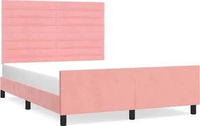 Rám postele s čelem růžový 140x190 cm samet 3125817