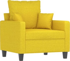 Křeslo s podnožkou světle žluté 60 cm textil 3201086