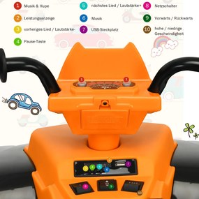 Costway 12 V elektrická dětská čtyřkolka se světlomety mini