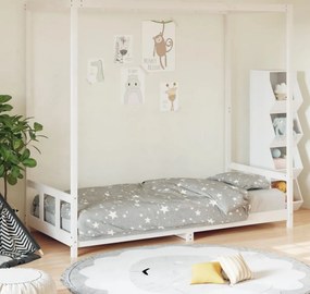 vidaXL Dětská postel 90 x 190 cm masivní borové dřevo [834516] Barva: Bílá