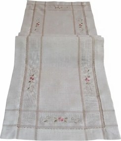Lněný ubrus Růžový květ 40 × 140 cm