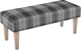 Dlouhá lavička 100x40cm barva šedá látka pletený vzor, vzorované