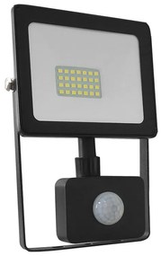 ACA Lighting LED venkovní reflektor Q 20W/230V/4000K/1700Lm/110°/IP66, pohybový senzor, černý