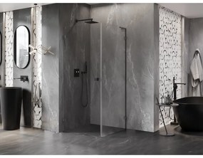Mexen Lunar-B L sklápěcí sprchový kout levý 70 x 70 cm, čiré sklo, broušený grafit, 832L-070-070-66-00-L