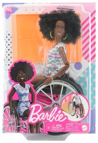 Barbie Modelka na invalidním vozíku v overalu se srdíčky HJT14