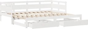 Válenda s přistýlkou a zásuvkami bez matrace bílá 90x200 cm 3302232
