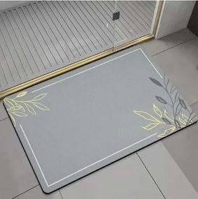 Rychleschnoucí koupelnová předložka - obdélník Rozměr: 40x60 cm, Varianta: šedá s listy