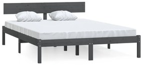 810154 vidaXL Rám postele šedý masivní borovice 150 x 200 cm King Size
