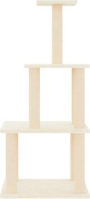 Škrabadlo pro kočky se sisalovými sloupky krémové 111 cm 171732