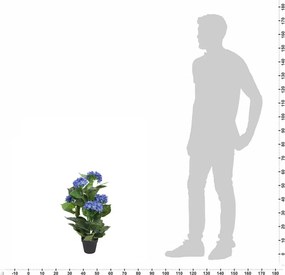 Umělá rostlina hortenzie s květináčem 60 cm modrá 244439
