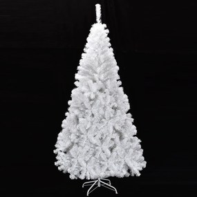 Costway Christmas Tree Umělý vánoční stromek s kovovým stojanem 150-240 – bílý