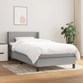 Box spring postel s matrací světle šedá 90x190 cm textil 3129513