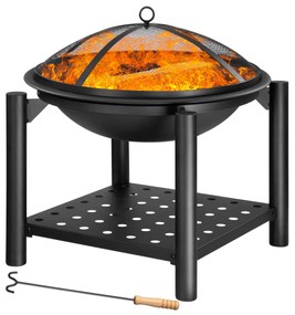 Gardebruk Ohniště s prostorem na dřevo FIRE, Ø55cm, černá