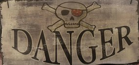 Dřevěná tabulka Danger - nebezpečí